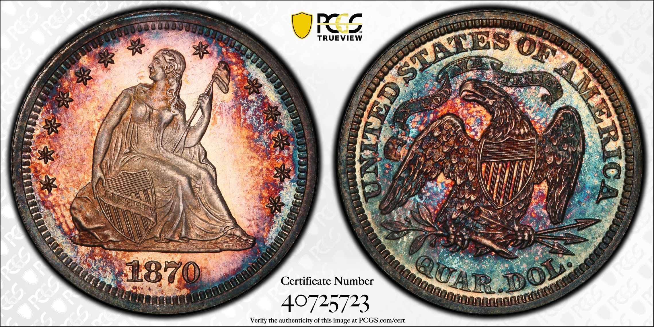 PCGS Certificate Verification Coin Details for Cert #40725723