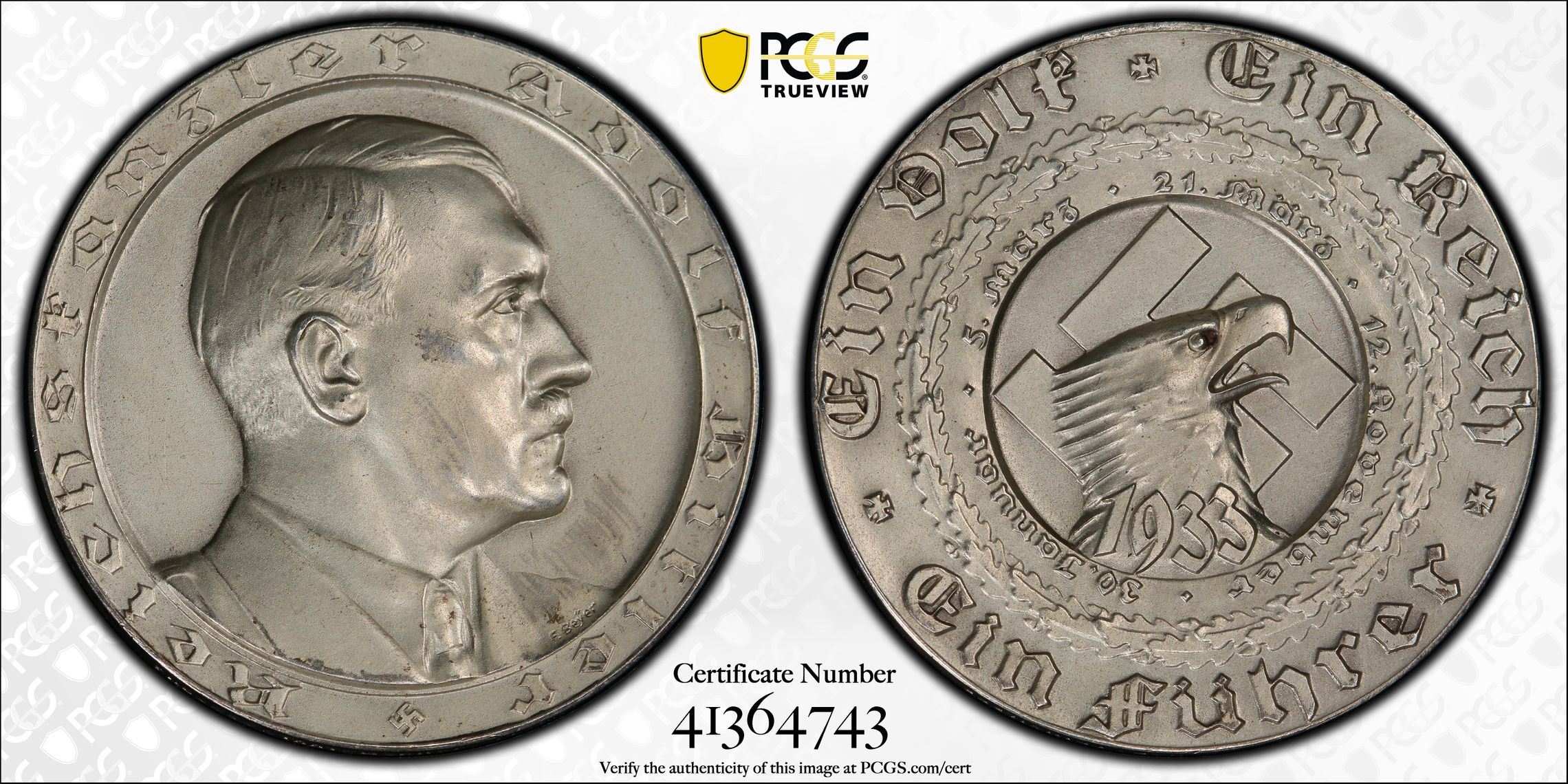 PCGS Certificate Verification Coin Details for Cert #41364743