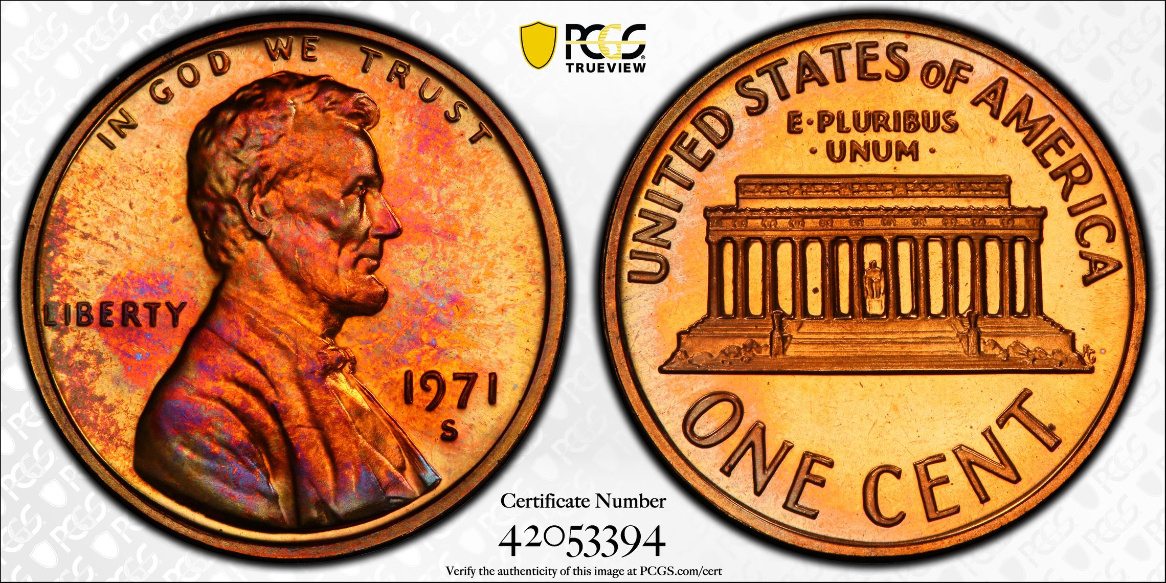 PCGS Certificate Verification Coin Details for Cert #42053394