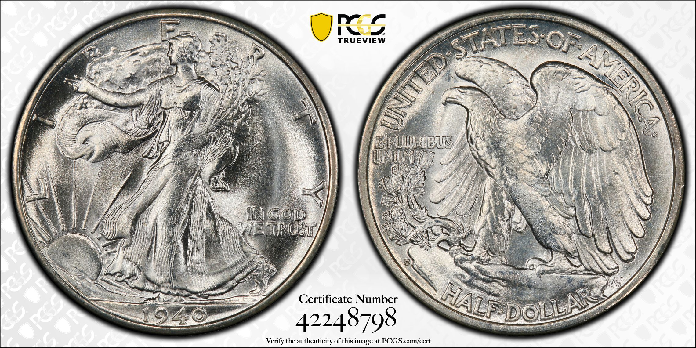 PCGS Certificate Verification Coin Details for Cert #42248798