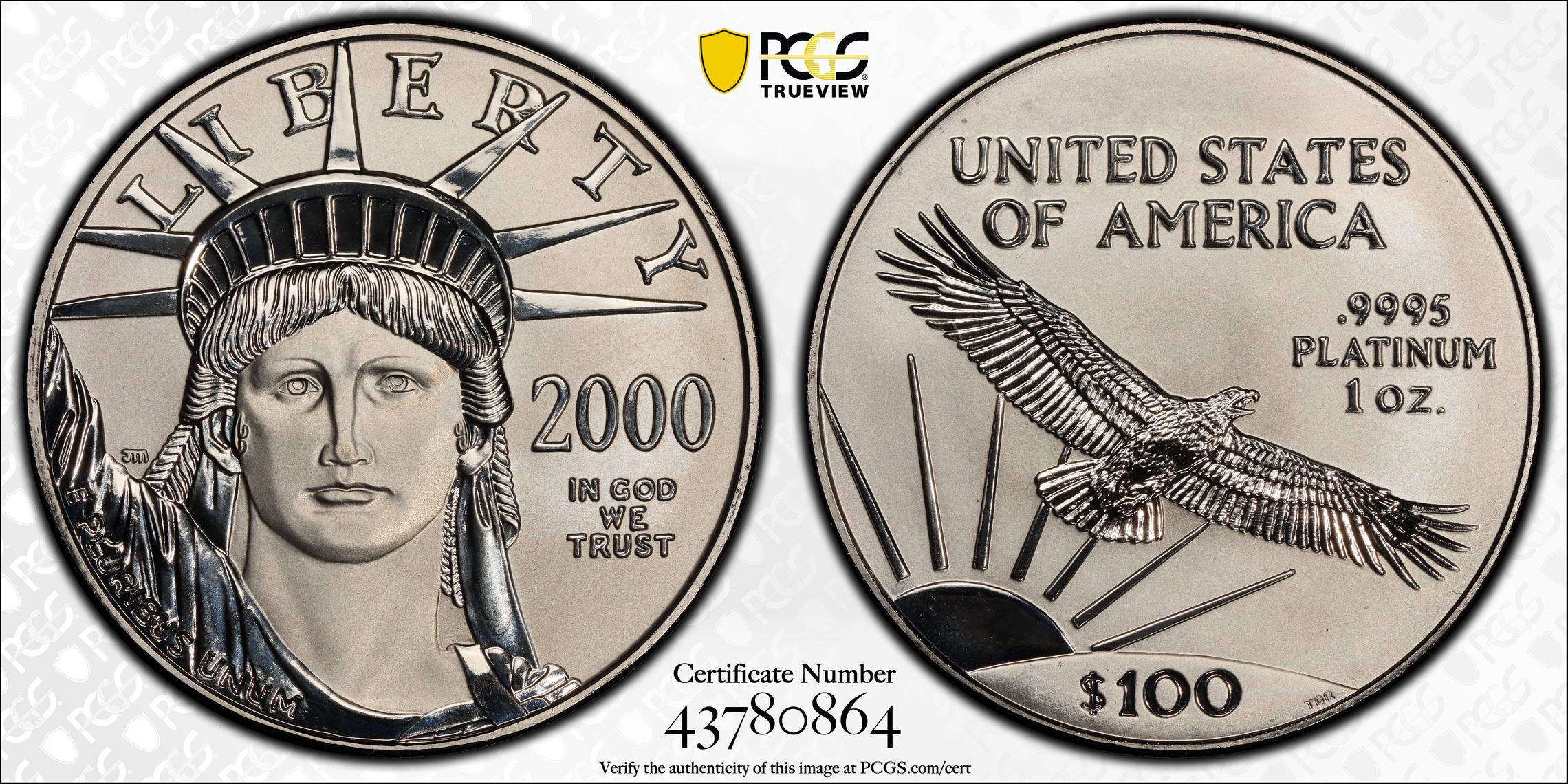 PCGS Certificate Verification Coin Details for Cert #43780864