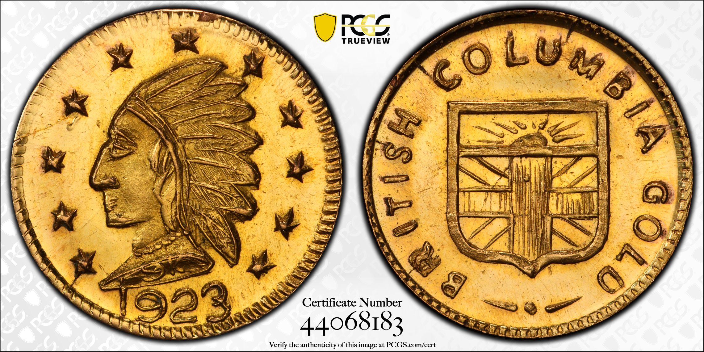 PCGS Certificate Verification Coin Details for Cert #44068183