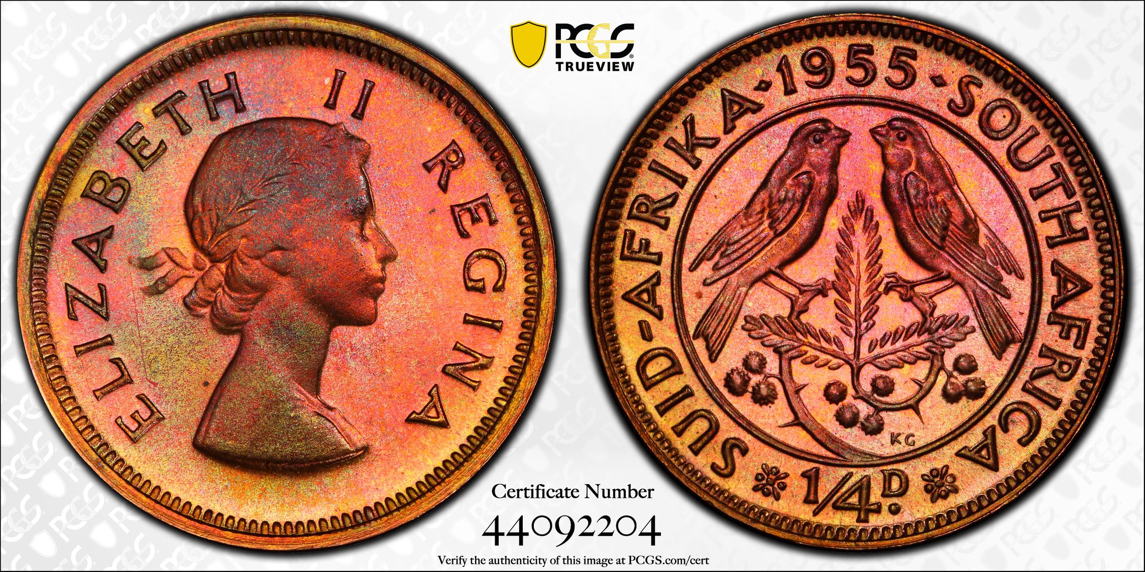 PCGS Certificate Verification Coin Details for Cert #44092204