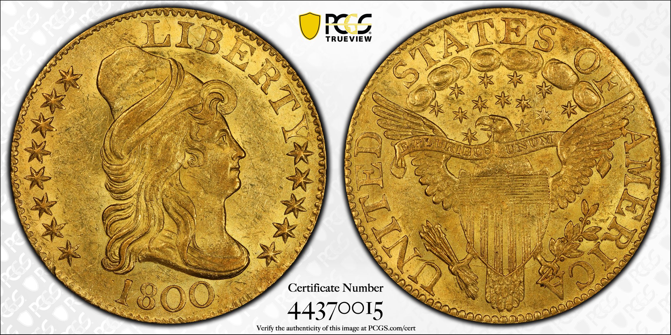 PCGS Certificate Verification Coin Details for Cert #44370015