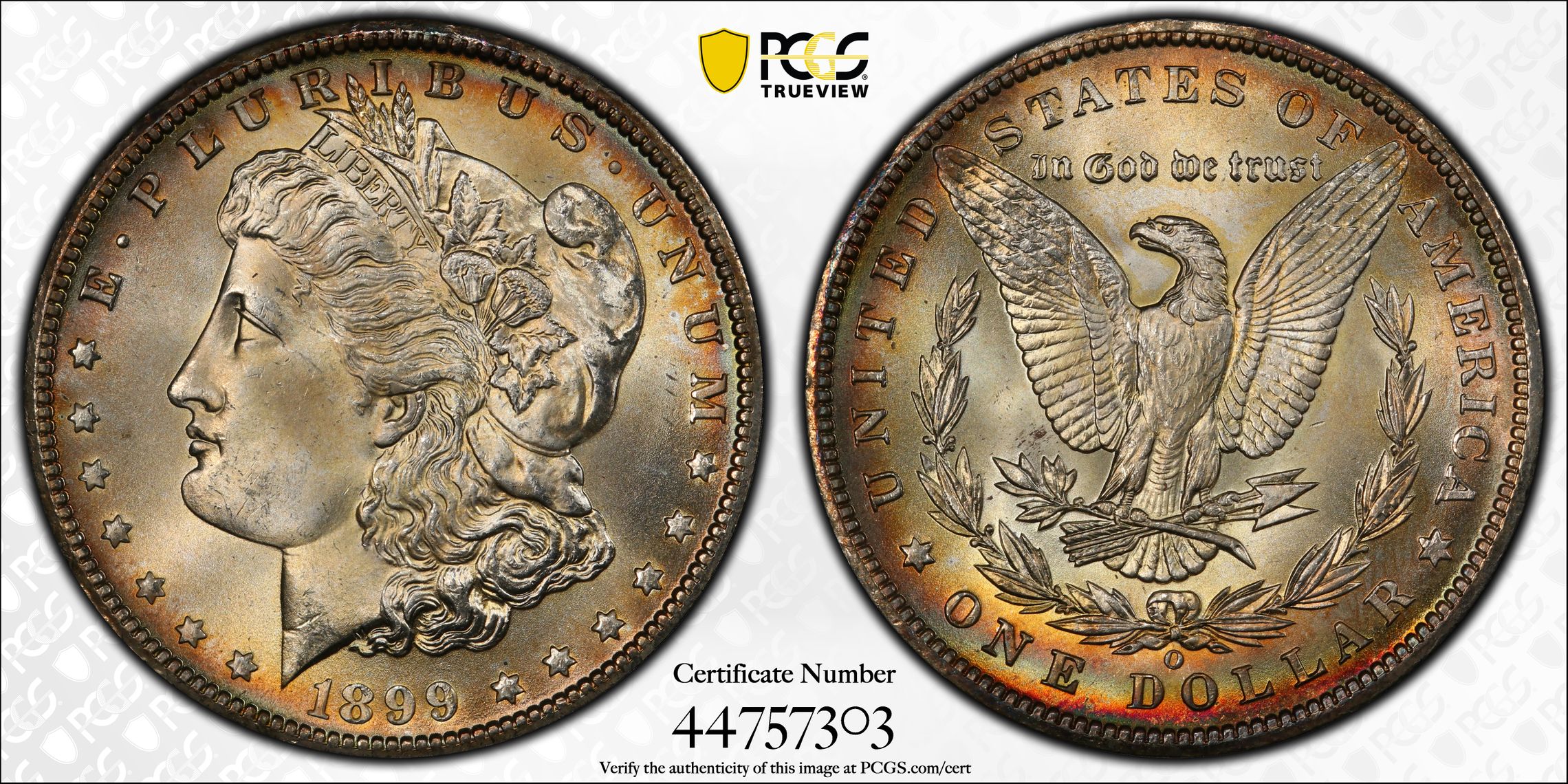 PCGS Certificate Verification Coin Details for Cert #44757303