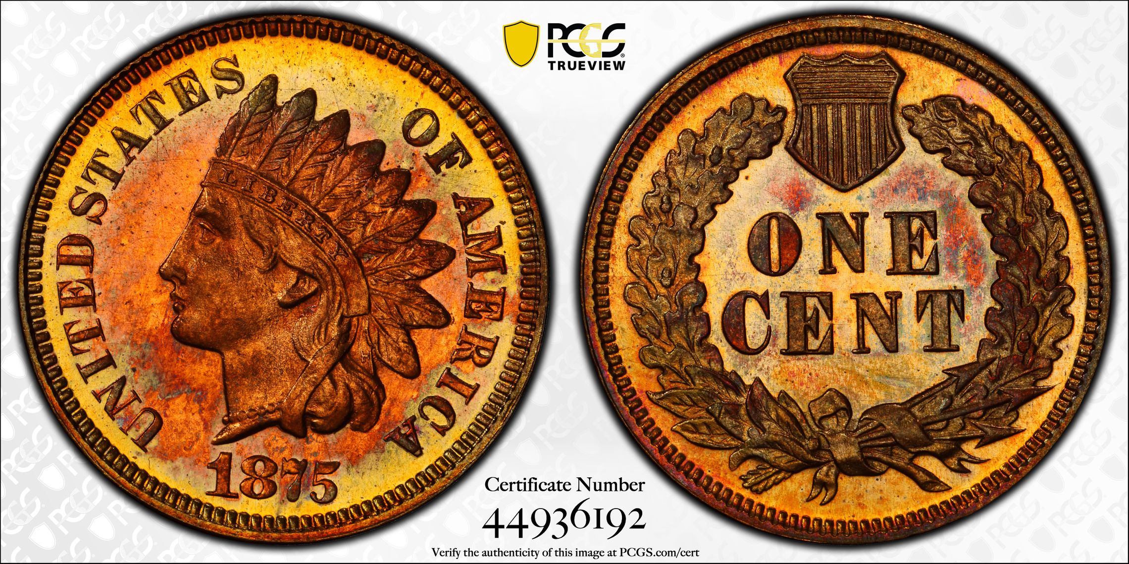 PCGS Certificate Verification Coin Details for Cert #44936192