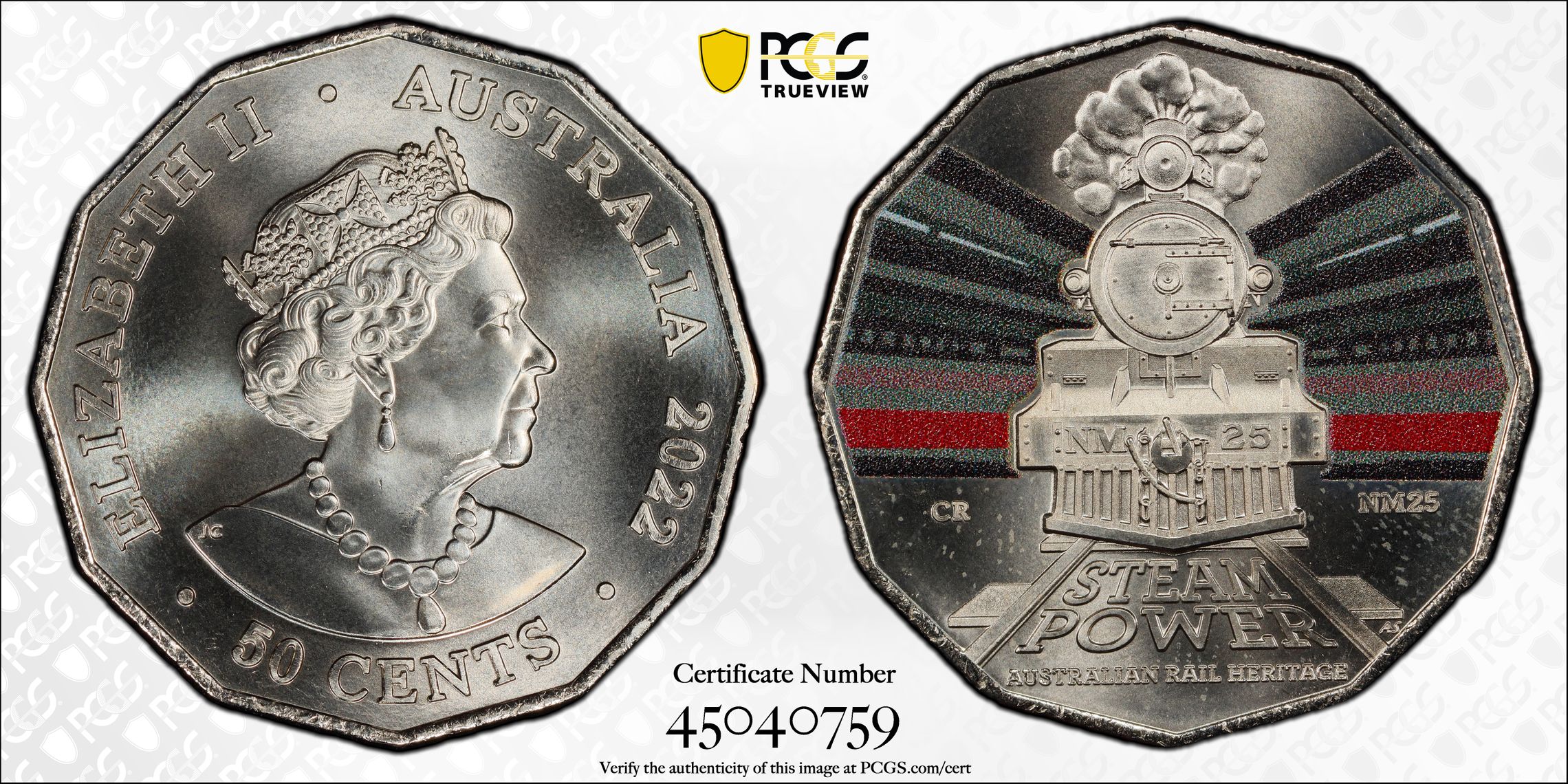 PCGS Certificate Verification Coin Details for Cert #45040759