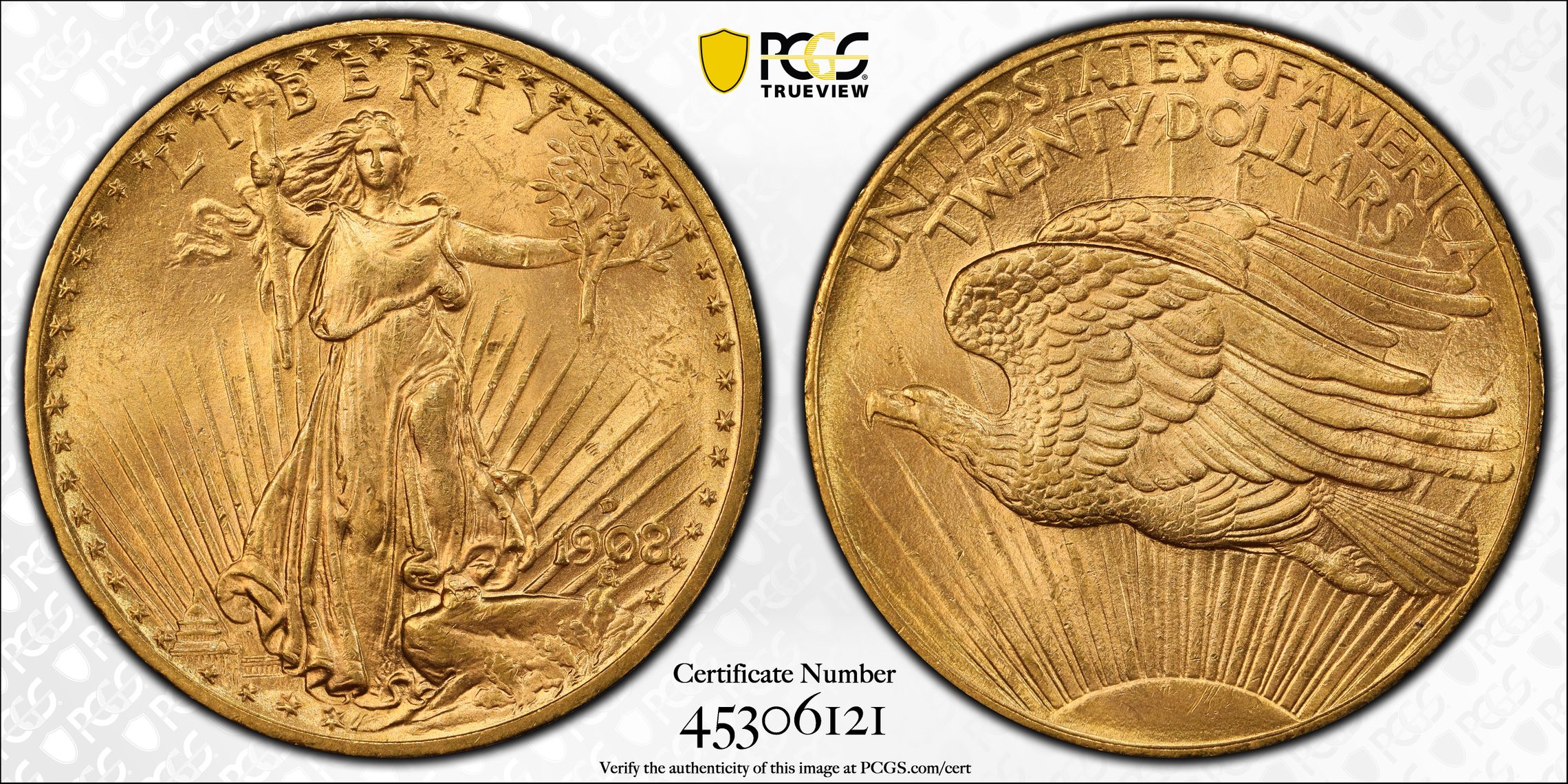 PCGS Certificate Verification Coin Details for Cert #45306121