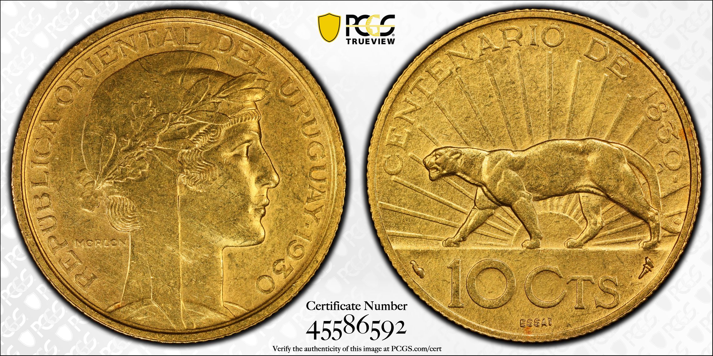 PCGS Certificate Verification Coin Details for Cert #45586592