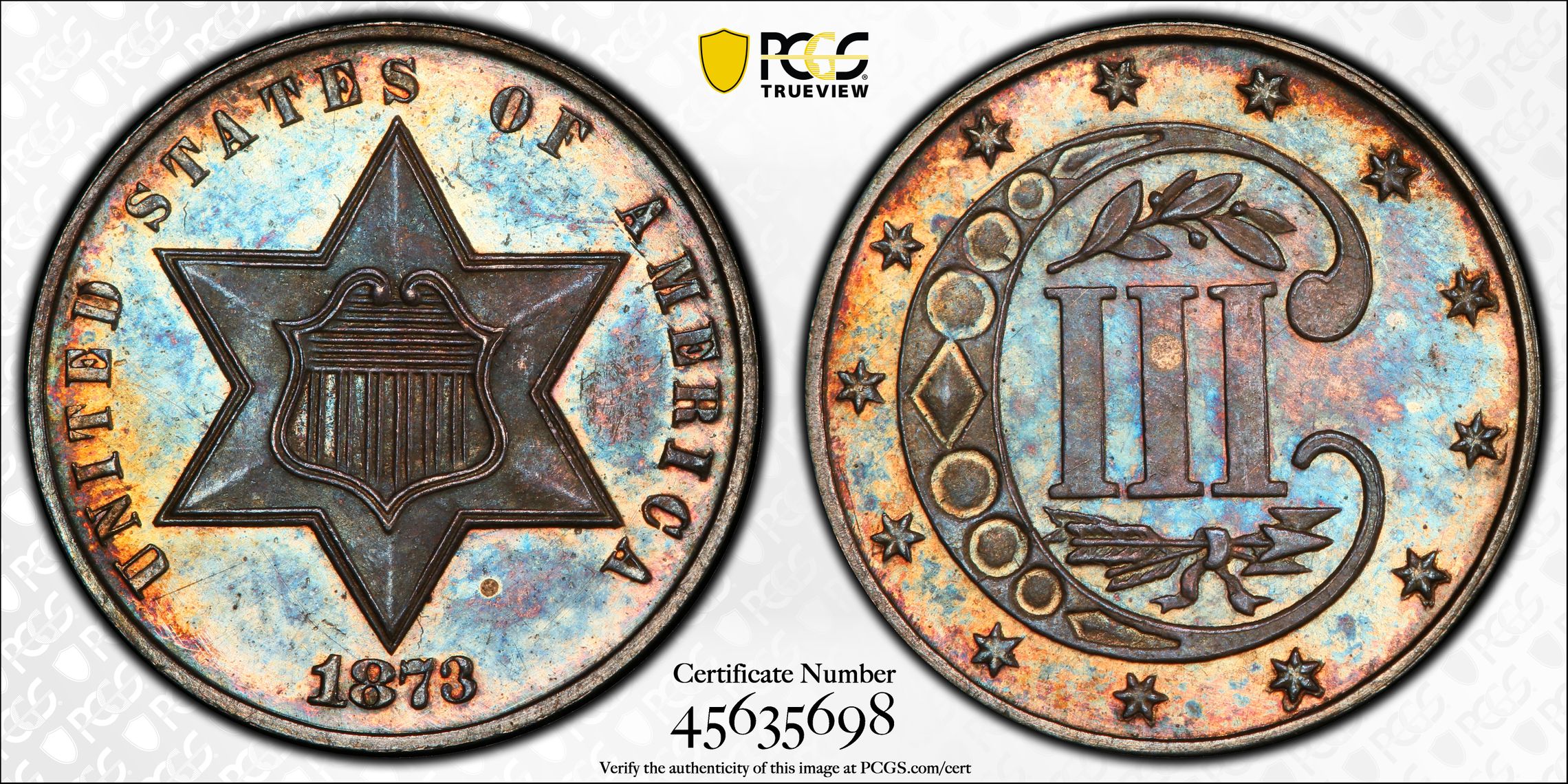 PCGS Certificate Verification Coin Details for Cert #45635698