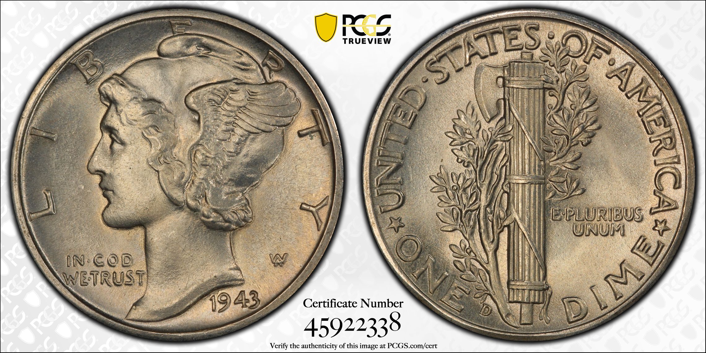 PCGS Certificate Verification Coin Details for Cert #45922338