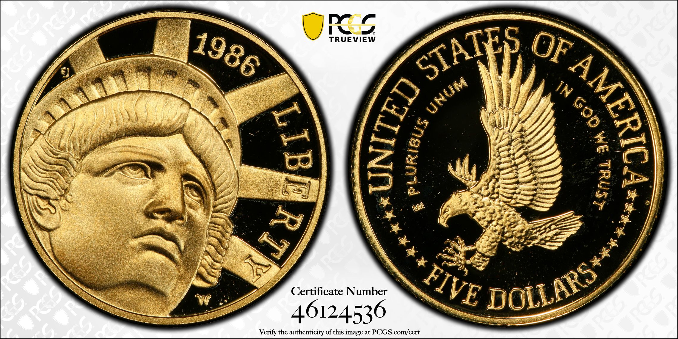 PCGS Certificate Verification Coin Details for Cert #46124536