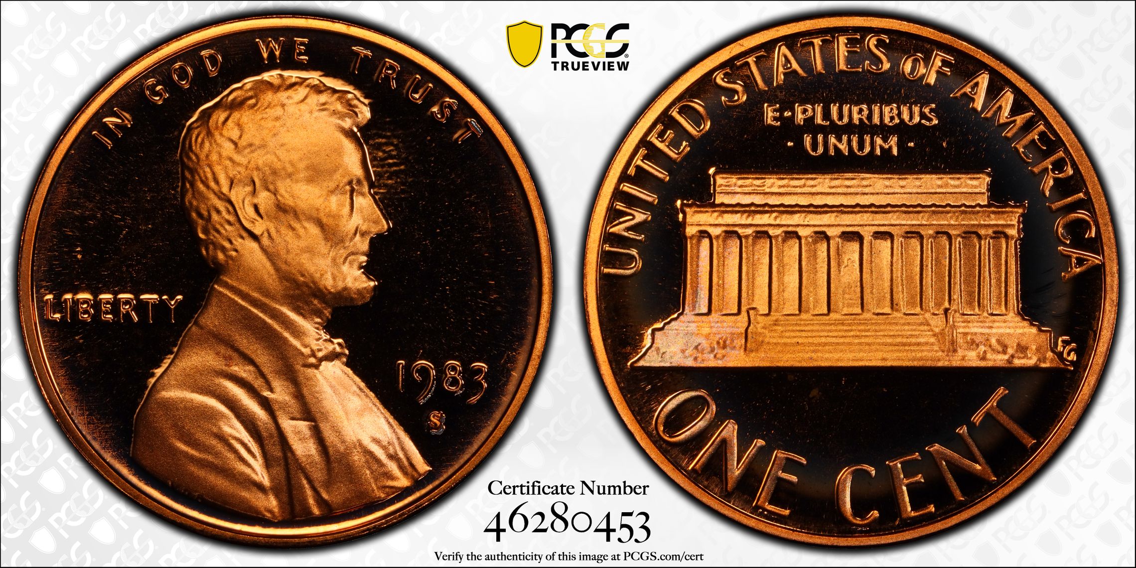 PCGS Certificate Verification Coin Details for Cert #46280453