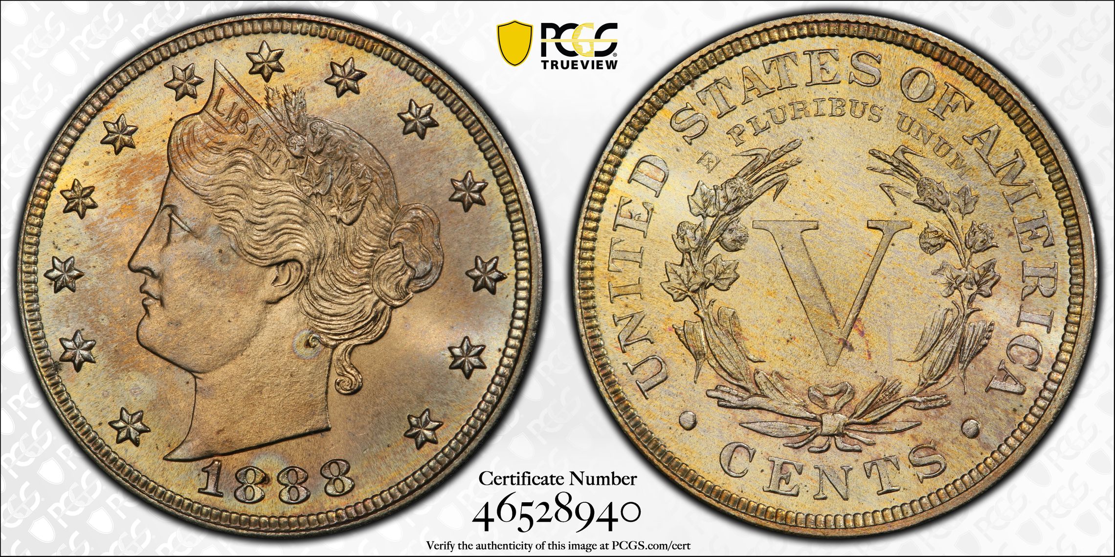 PCGS Certificate Verification Coin Details for Cert #46528940