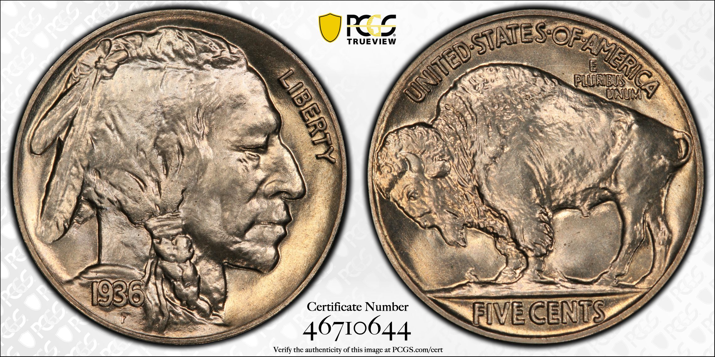 PCGS Certificate Verification Coin Details for Cert #46710644