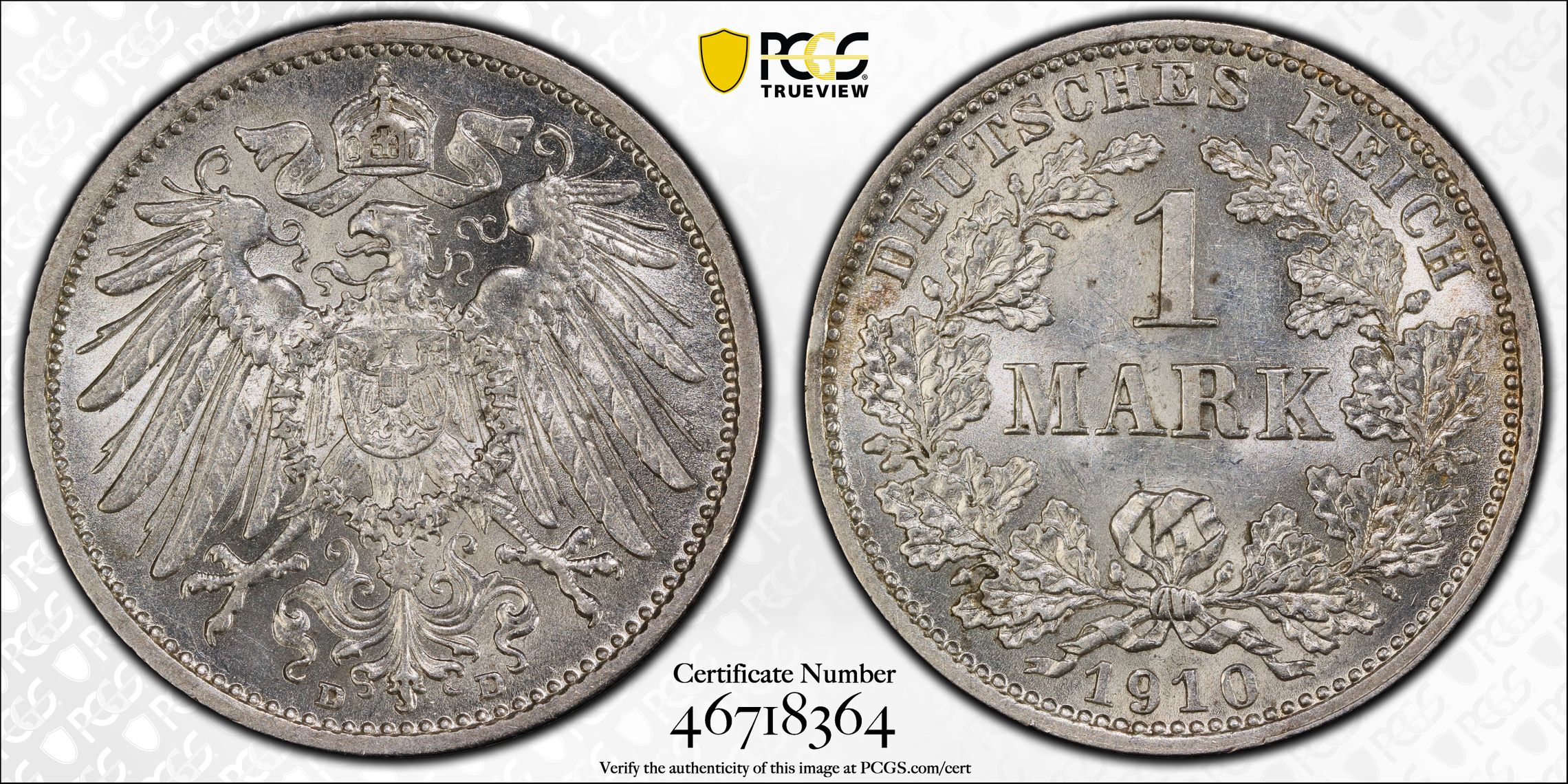 PCGS Certificate Verification Coin Details for Cert #46718364