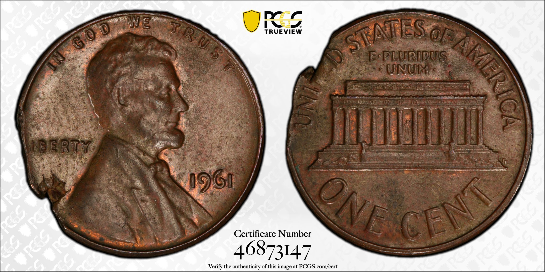 PCGS Certificate Verification Coin Details for Cert #46873147