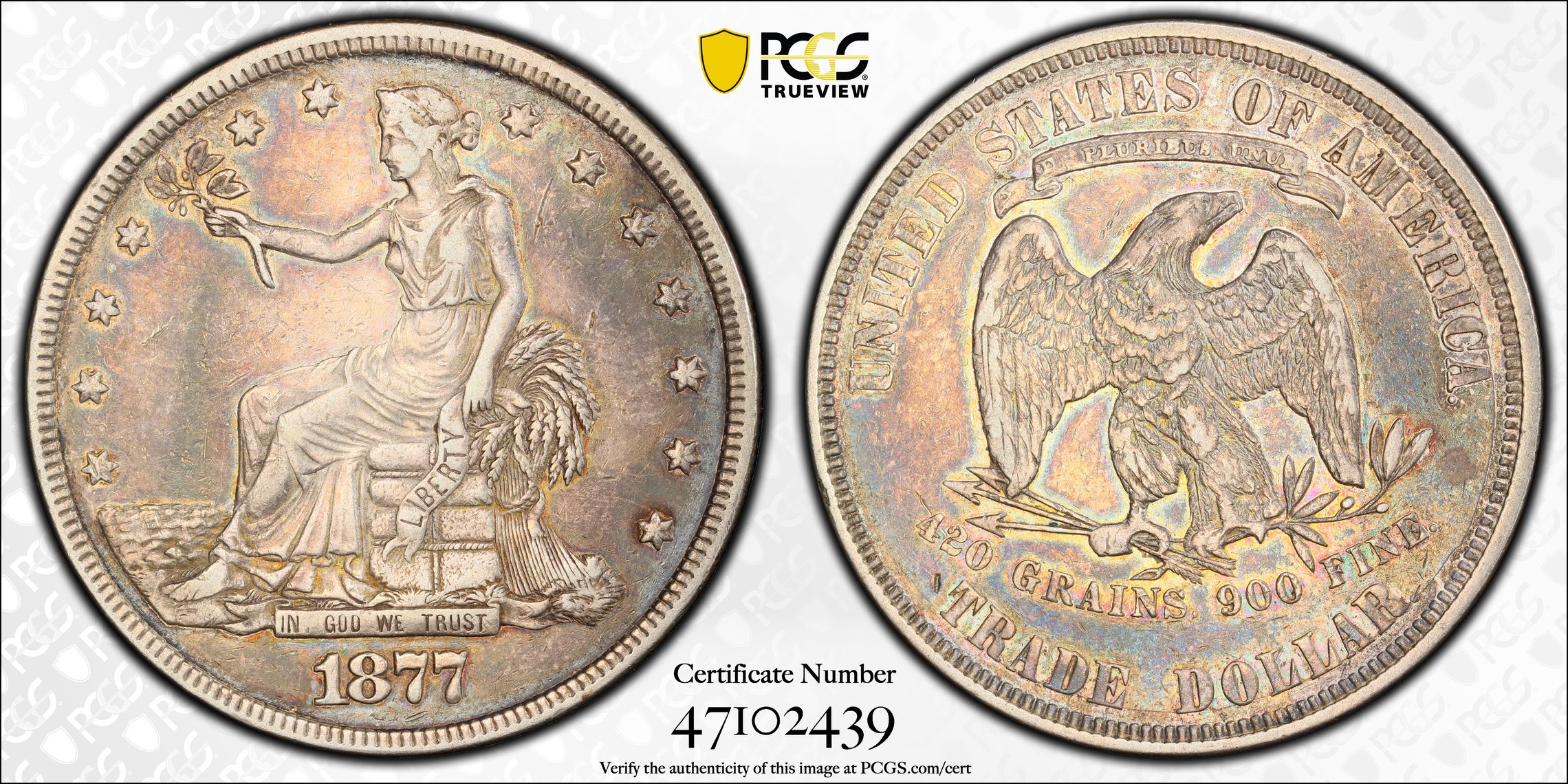 PCGS Certificate Verification Coin Details for Cert #47102439