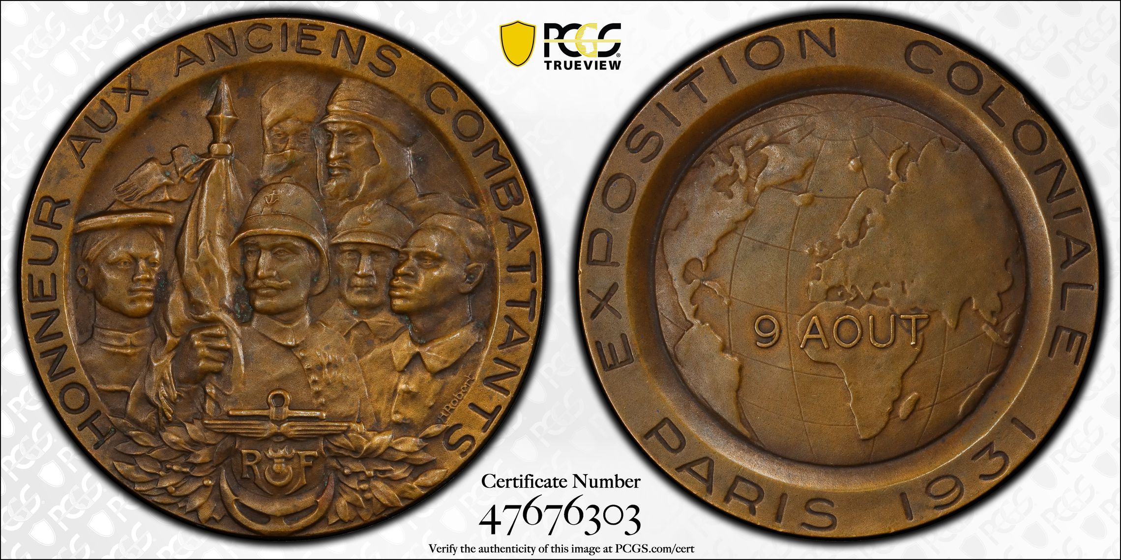 PCGS Certificate Verification Coin Details for Cert #47676303