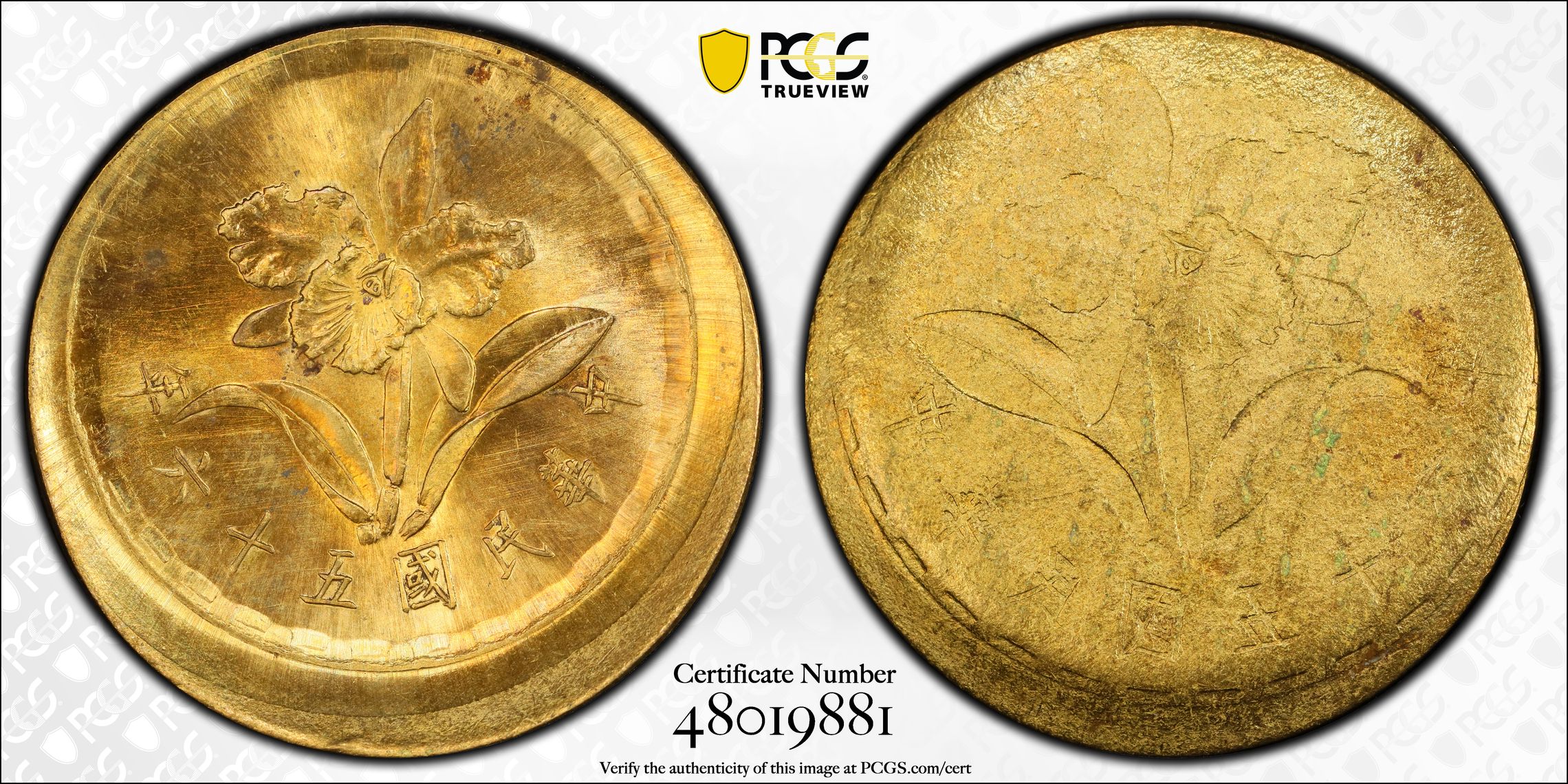 PCGS Certificate Verification Coin Details for Cert #48019881