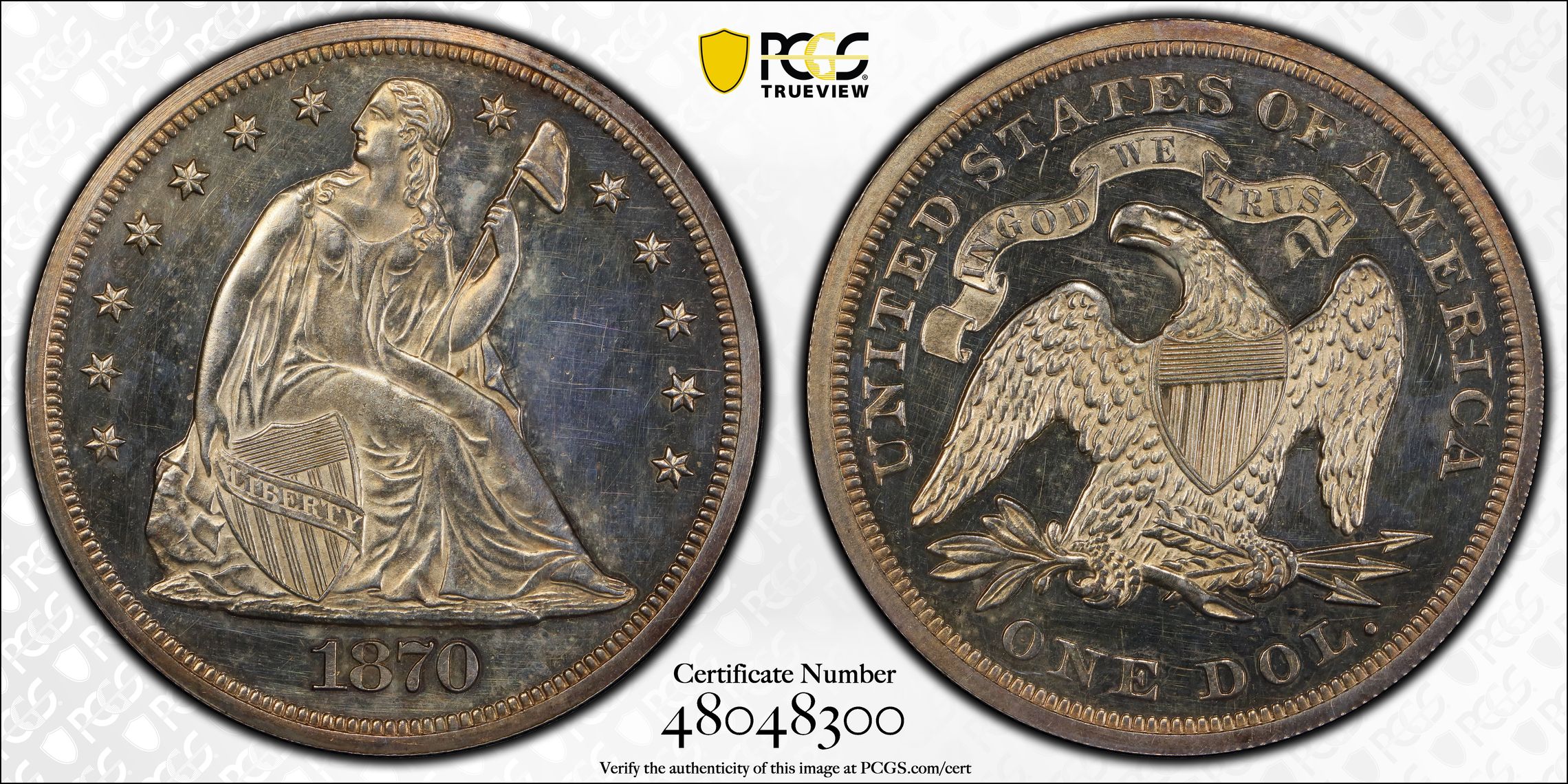 PCGS Certificate Verification Coin Details for Cert #48048300