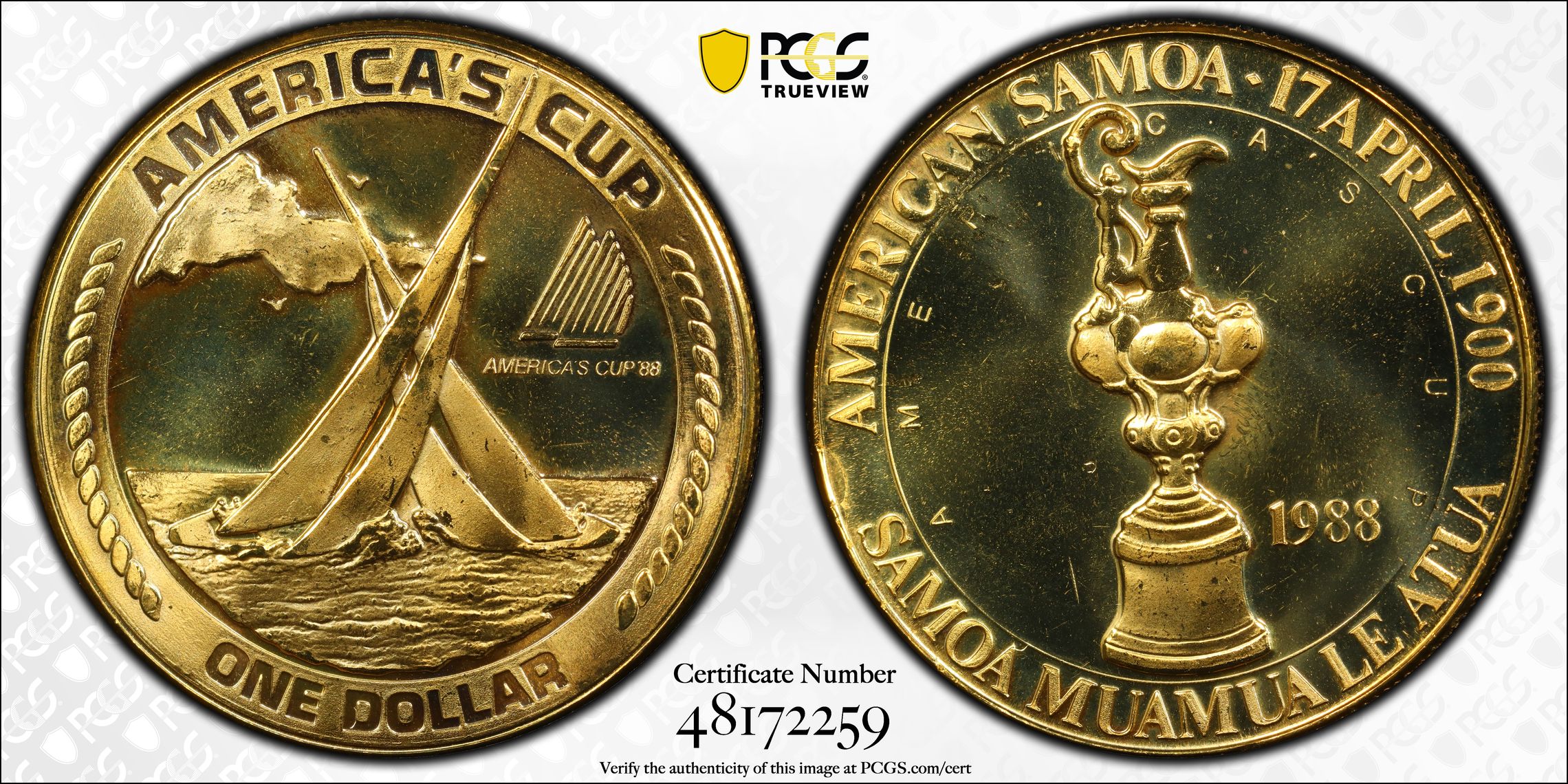 PCGS Certificate Verification Coin Details for Cert #48172259