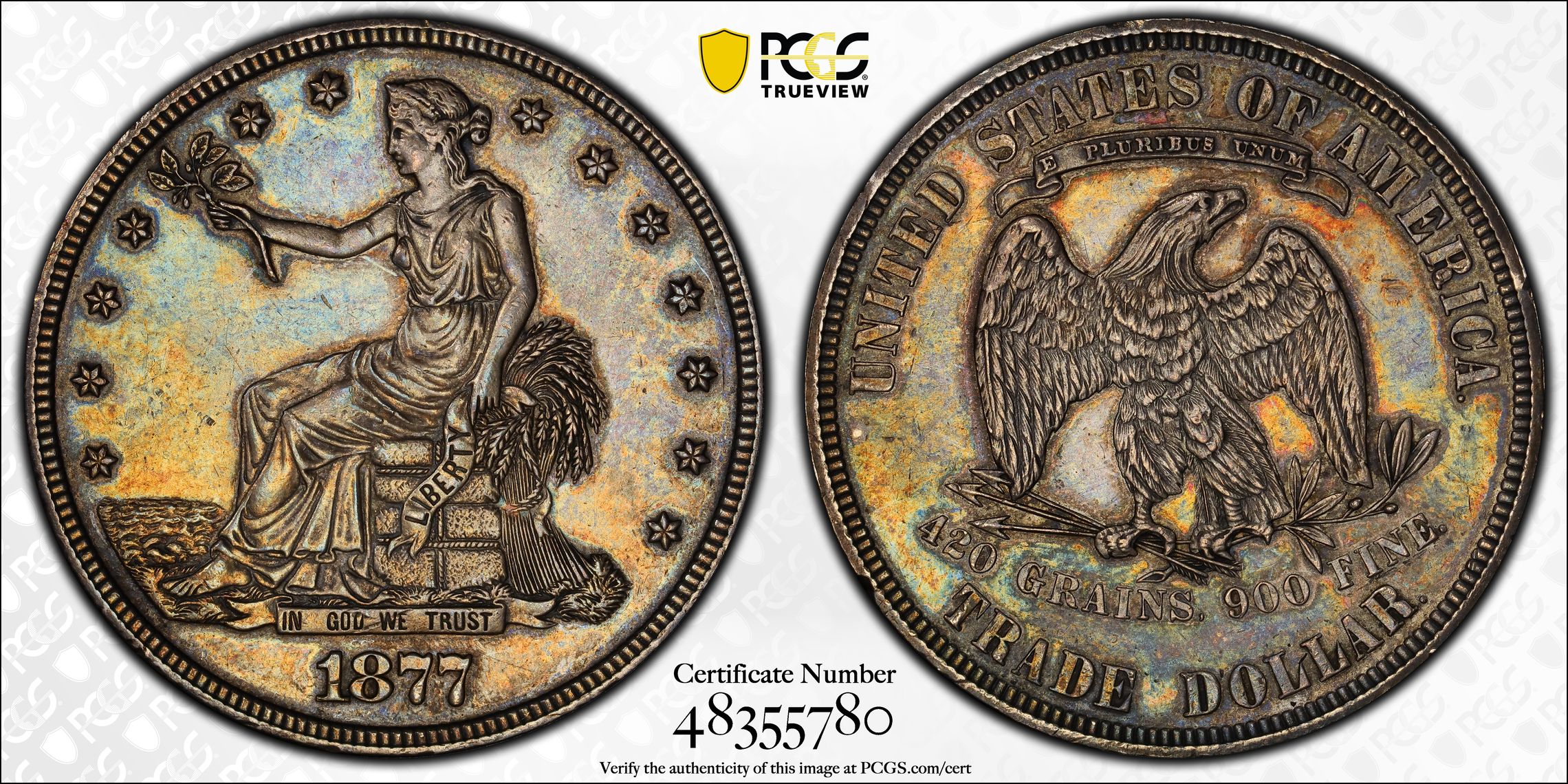 PCGS Certificate Verification Coin Details for Cert #48355780