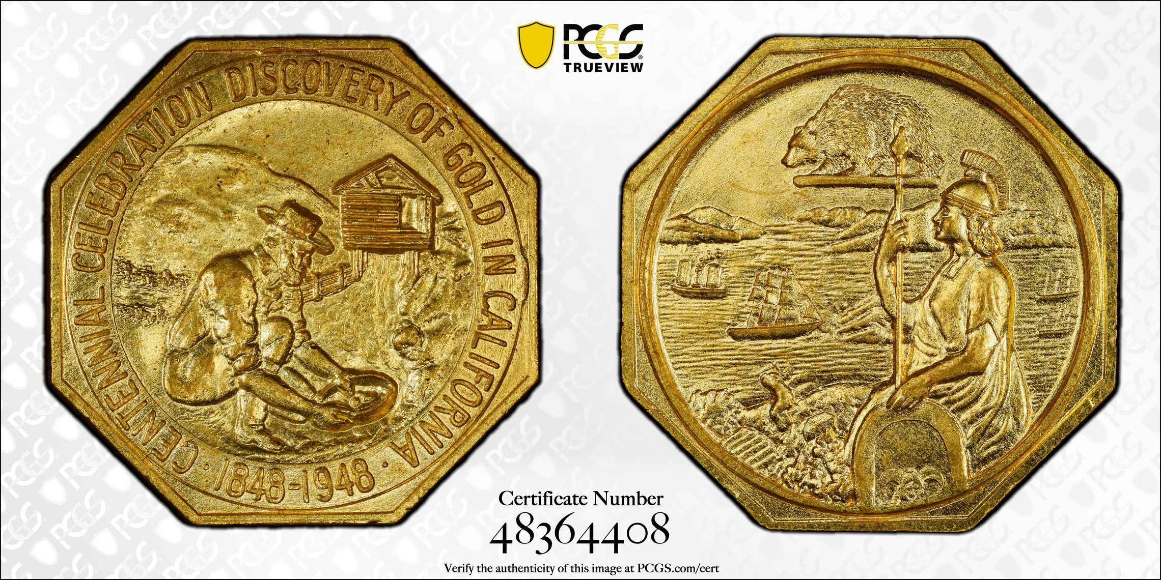 PCGS Certificate Verification Coin Details for Cert #48364408