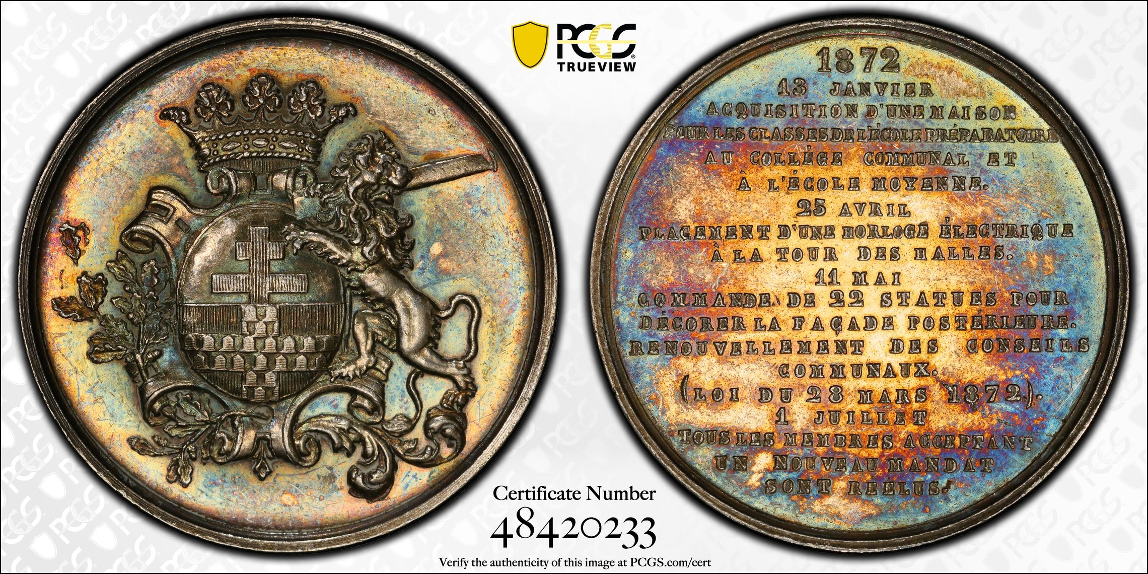 PCGS Certificate Verification Coin Details for Cert #48420233
