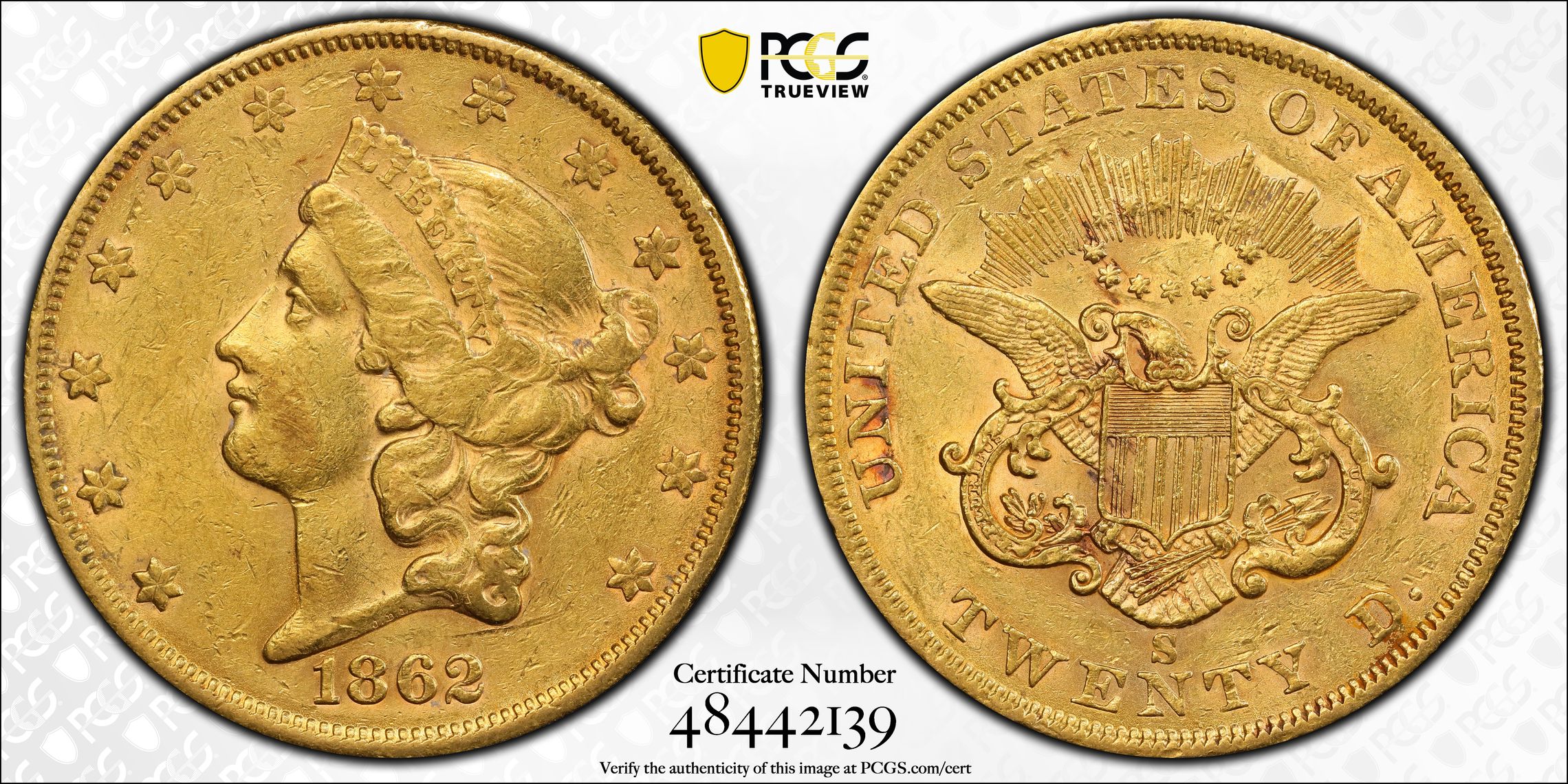 PCGS Certificate Verification Coin Details for Cert #48442139