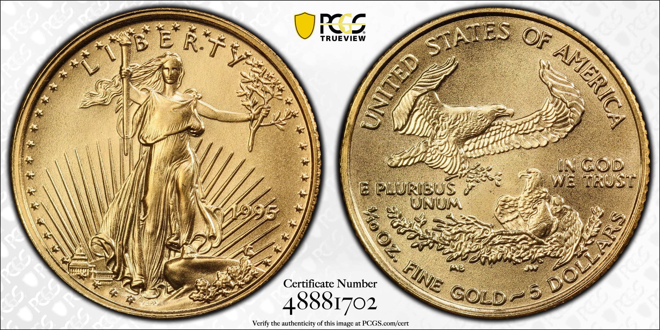 PCGS Certificate Verification Coin Details for Cert #48881702