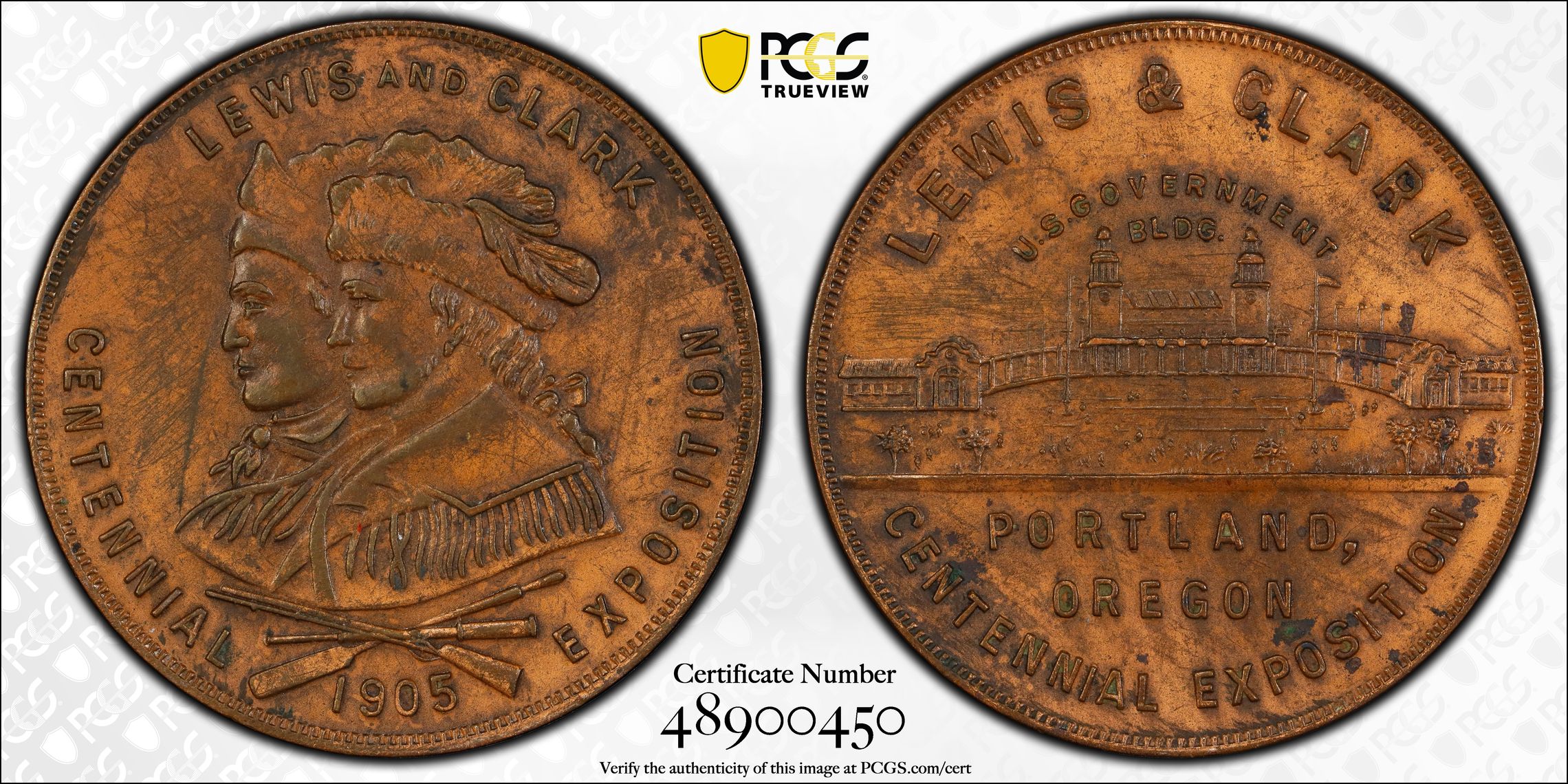 PCGS Certificate Verification Coin Details for Cert #48900450