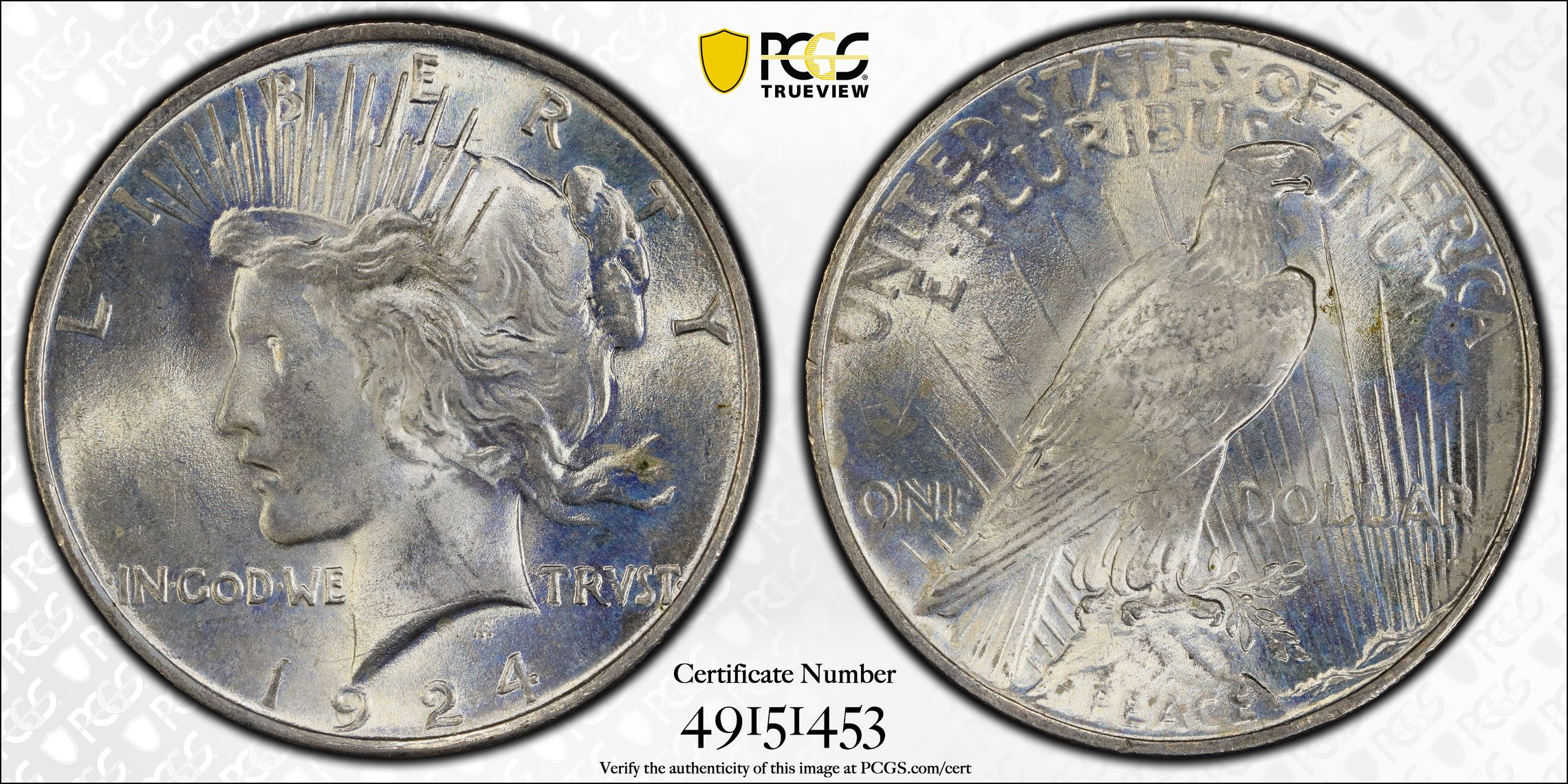 PCGS Certificate Verification Coin Details for Cert #49151453