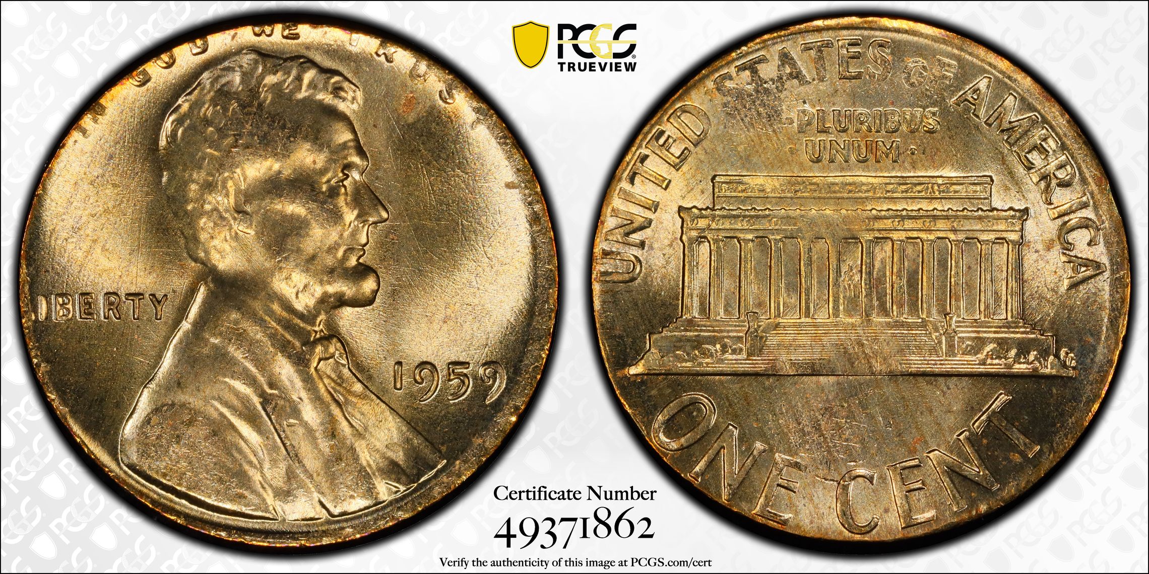 PCGS Certificate Verification Coin Details for Cert #49371862