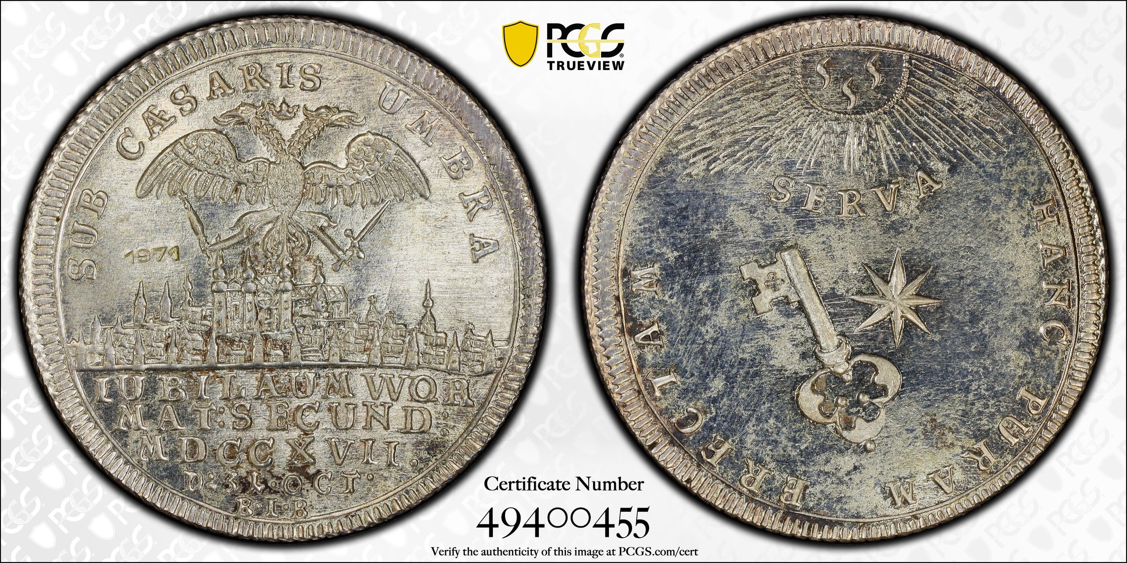 PCGS Certificate Verification Coin Details for Cert #49400455