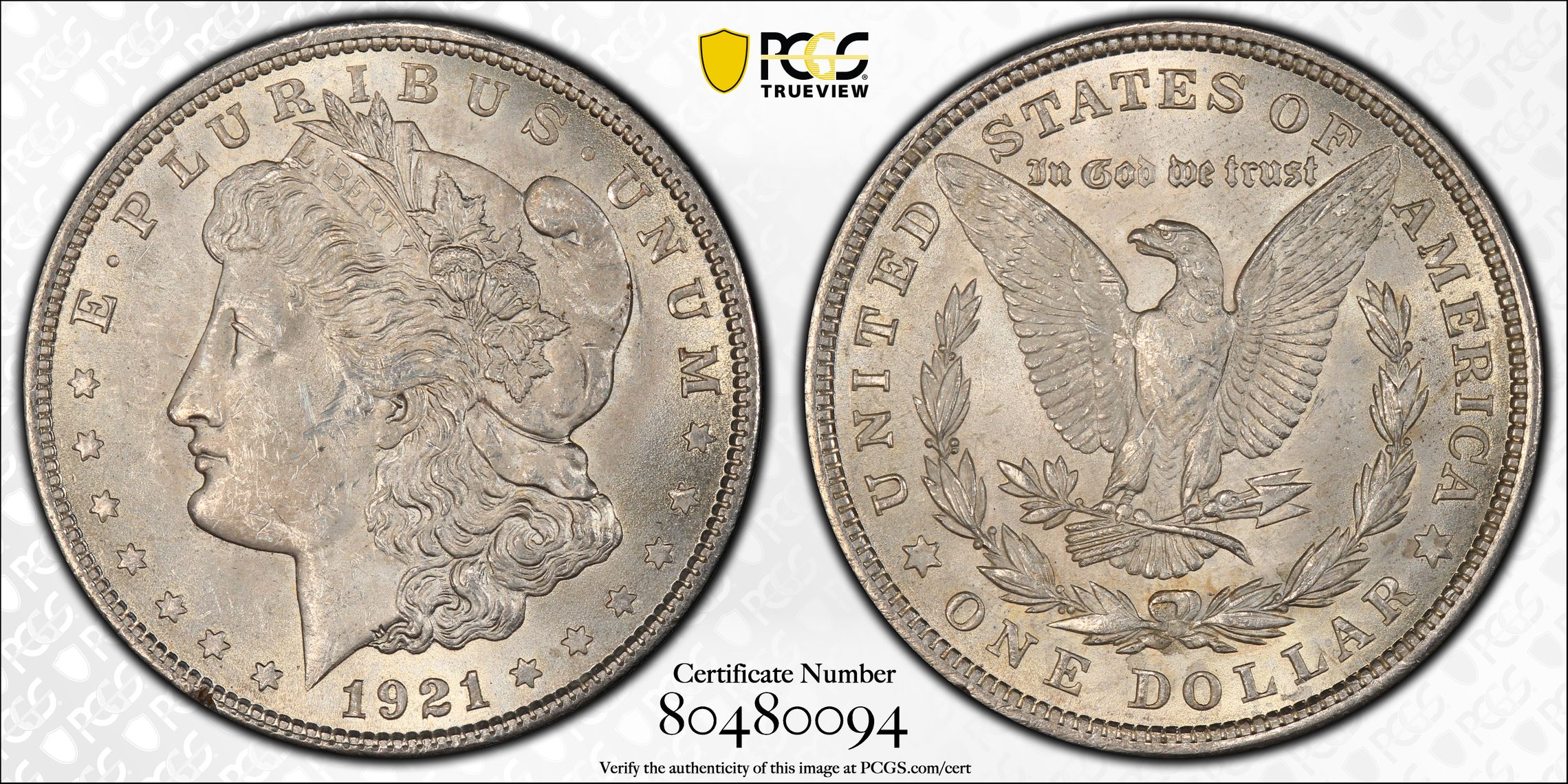 PCGS Certificate Verification Coin Details for Cert #80480094