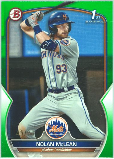 Auction Prices Realized Baseball Cards 2023 BOWMAN DRAFT Nolan McLean