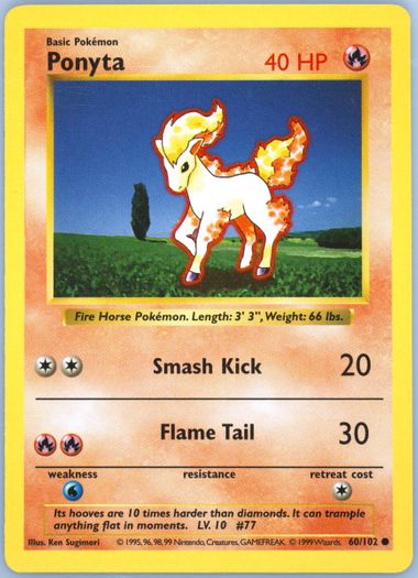 Auction Prices Realized Tcg Cards 1999 POKEMON GAME Ponyta