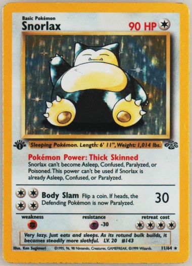 Auction Prices Realized Tcg Cards 1999 POKEMON JUNGLE Snorlax-Holo