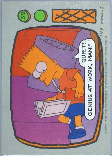 Auction Prices Realized Non-Sport Cards 1990 TOPPS SIMPSONS Quiet ...